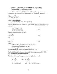 CALCULATING P,I CONSTANTS Kp and Ki | Slides Thermodynamics | Docsity