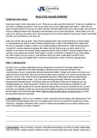 BULL'S EYE VALUES EXERCISE | Exams Swedish | Docsity