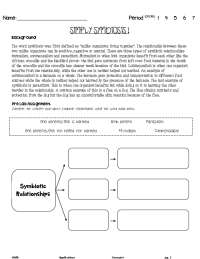 Simply Symbiosis! Symbiotic Relationships | Exercises Biology | Docsity