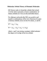 Molecular Orbital Theory of Diatomic Molecules | Exams Molecular ...