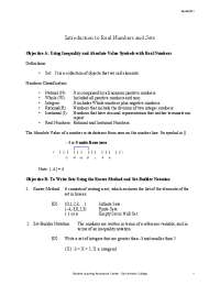 Introduction to Real Numbers and Sets | Slides Numerical Methods in Engineering | Docsity
