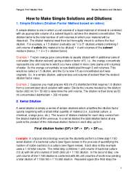 How to Make Simple Solutions and Dilutions | Schemes and Mind Maps ...