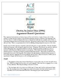 Drown, by Junot Diaz (1996) Argument-Based Questions | Summaries Law ...