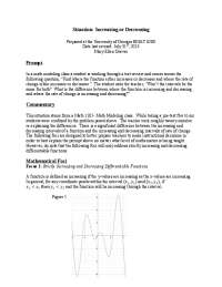 Situation: Increasing or Decreasing | Slides Mathematics | Docsity