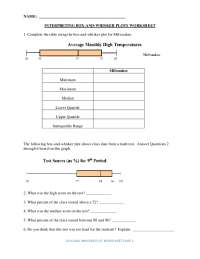 INTERPRETING BOX-AND-WHISKER PLOTS WORKSHEET ... | Exams Pre-Calculus | Docsity