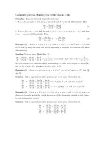 Compute partial derivatives with Chain Rule | Exams Pre-Calculus | Docsity