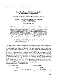 Group Transfer and Cationic Polymerization of 1 ... | Study notes ...