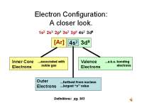 Electron Configuration: A closer look. | Study notes Chemistry | Docsity