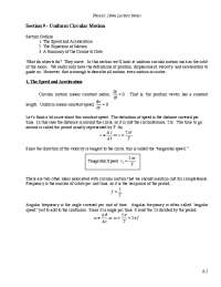 Section 9 - Uniform Circular Motion | Slides Physics | Docsity