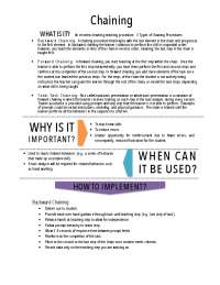 WHY IS IT Chaining | Exercises Teaching method | Docsity