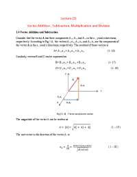 Lecture (2) Vector Addition , Subtraction, Multiplication and ... | Schemes and Mind Maps ...