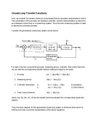Closed-Loop Transfer Functions: | Schemes and Mind Maps Digital Logic Design and Programming ...